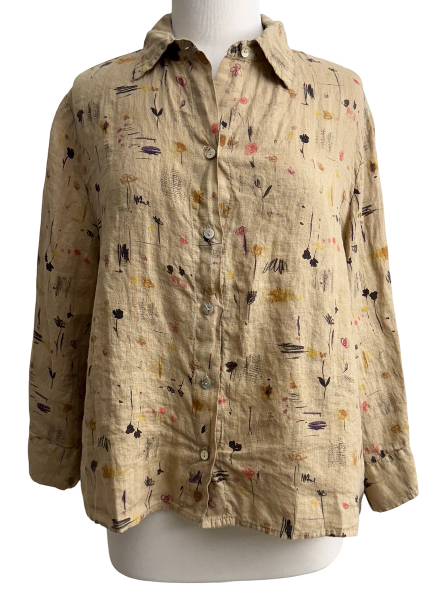 Cut Loose LINEN GRAPHIC FLORAL CROP SHIRT – Marigold Clothing